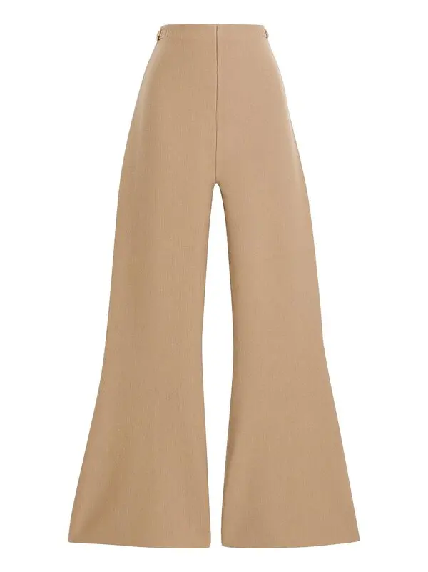 Gabriela Hearst Embellished Wool Flared Pants - Camel