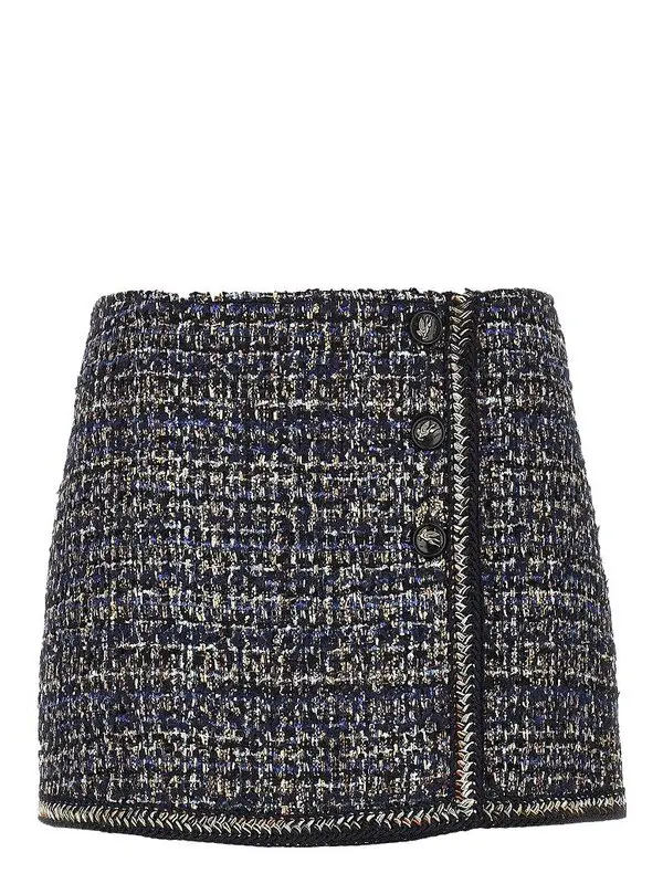 Etro Wool-blend Tweed Mini Skirt - Blue
