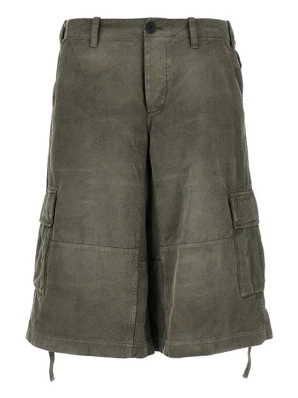 Fendi Cotton Jacquard Motif Bermuda Shorts - Green