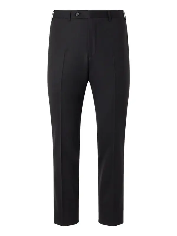 Canali Slim-leg Stretch Wool-twill Suit Trousers - Black