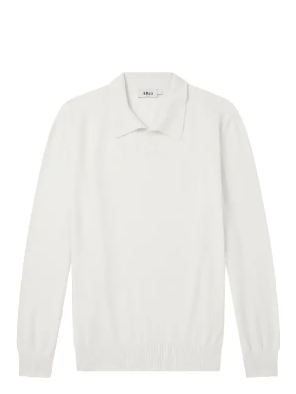 Altea Virgin Wool Polo Sweater - Neutrals