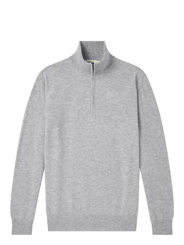 Altea Virgin Wool Half-zip Sweater - Gray