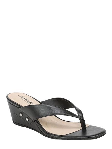 LIFESTRIDE Stella Wedge Flip Flop With Stud Detailing - Black