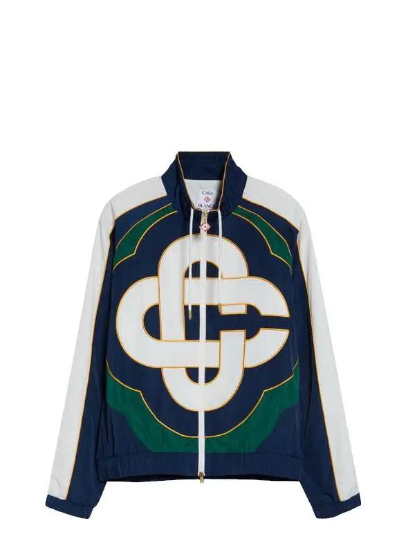Casablanca Colorblock Logo Embroidered Windbreaker Jacket - Poly Taffeta
