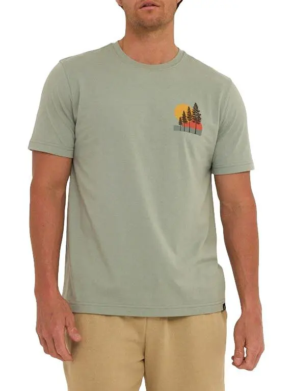 THREADS 4 THOUGHT Forest Sunset Graphic T-shirt - Wasabi