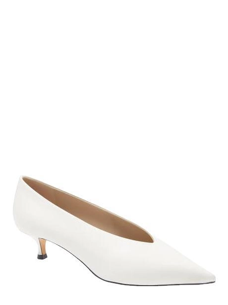 Le Monde Beryl Babouche Kitten Heel Pointed Toe Pumps - Ivory