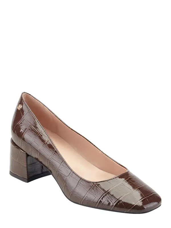 Bandolino Caser Pump With Block Heel - Medium Brown