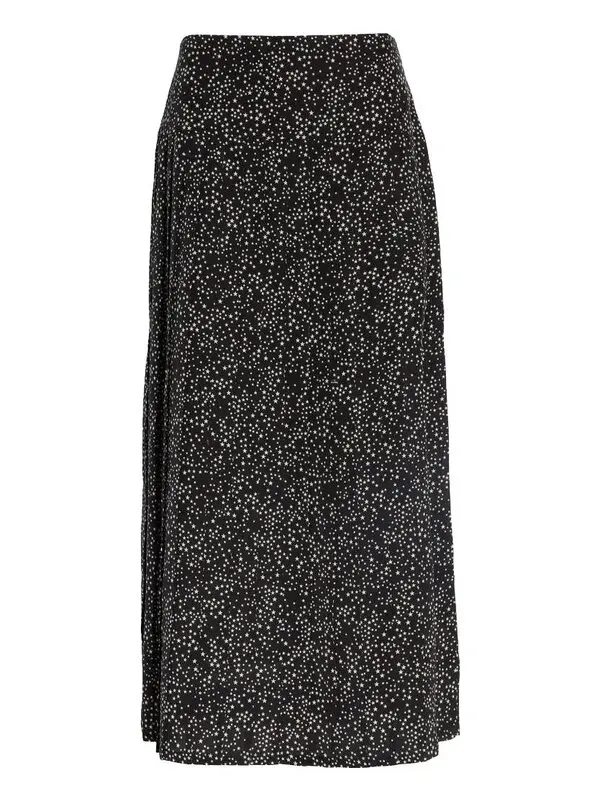 Valentino Garavani Starry Silk Crêpe De Chine Maxi Skirt - Black/cream