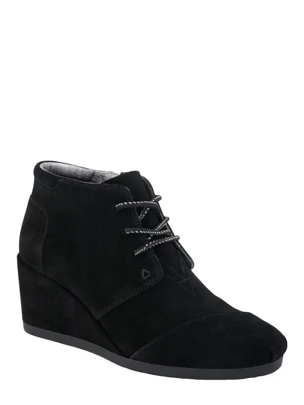 Toms Desert Lace-up Wedge Bootie - Black
