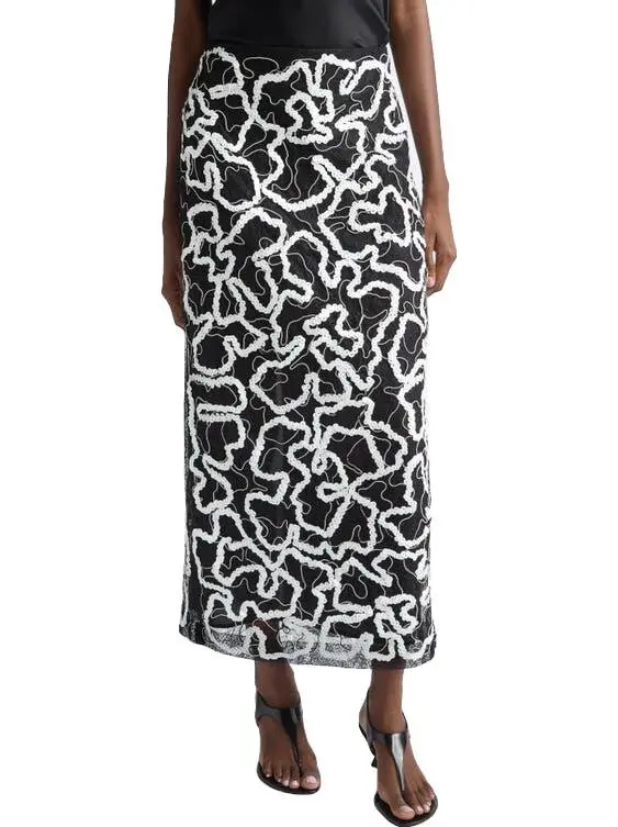 Proenza Schouler Sequin Embellished Lace Skirt - White Multi