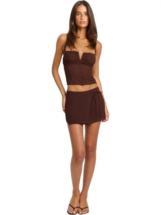 SASHA THERESE Victoria Mini Skirt - Chocolate