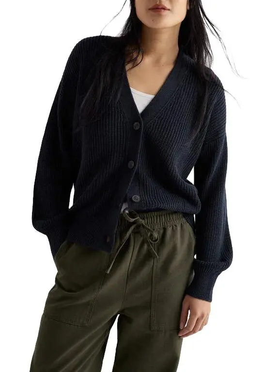 SEASALT CORNWALL Organic Cotton Cardigan - Maritime