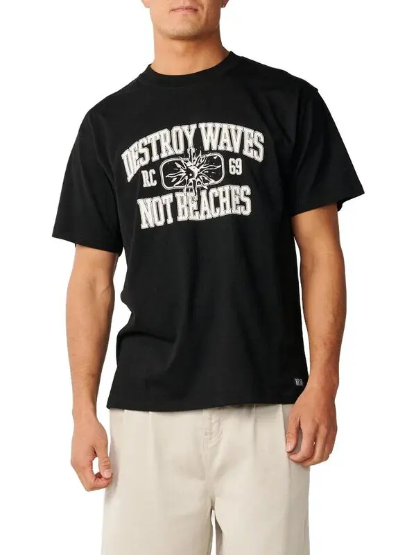 Rip Curl Disorder Destroy Cotton Graphic T-shirt - Black