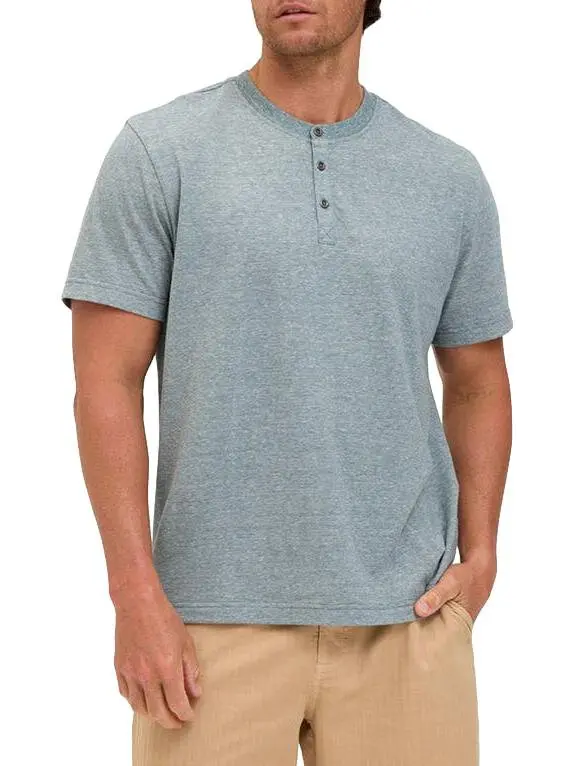 THREADS 4 THOUGHT Carlos Short Sleeve Henley - Peacock