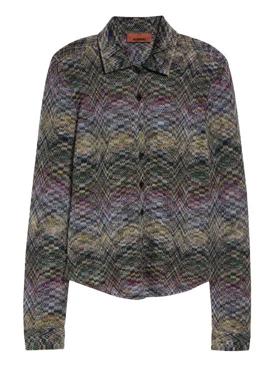 Missoni Metallic Jacquard Knit Button-up Shirt - Smson