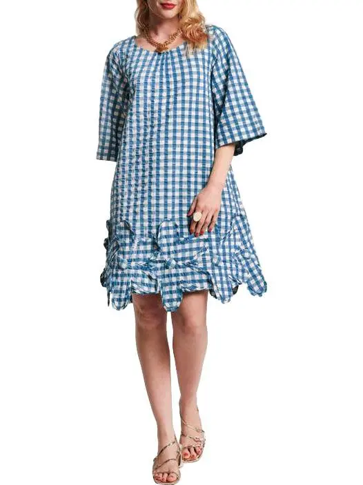 FRANCES VALENTINE Zennia Gingham Mini Dress - Blue/white