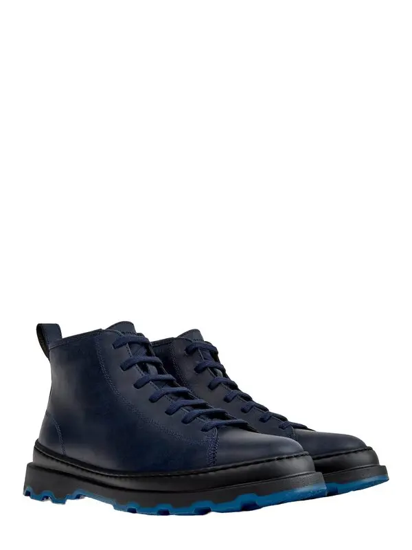 Camper Brutus Leather Ankle Boots - Dark Blue