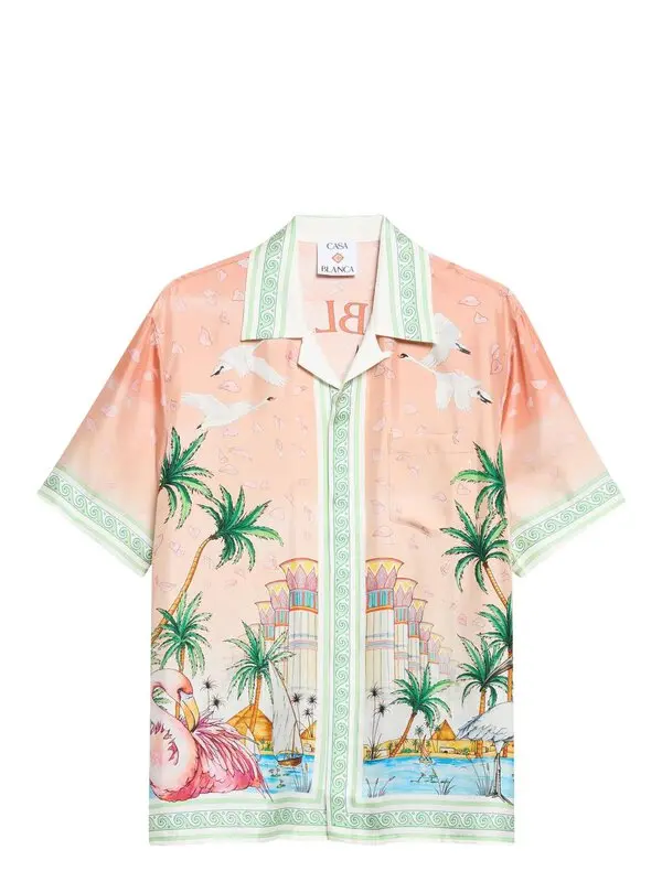 Casablanca Ethereal Print Silk Camp Shirt - Silk Twill