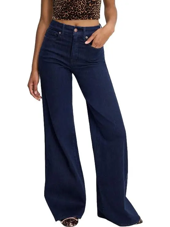 Good American High Waist Wide Leg Jeans - Indigo1153