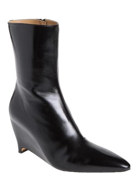 MAISON MARGIELA Heel-less Pointed Toe Wedge Ankle Boot - Black