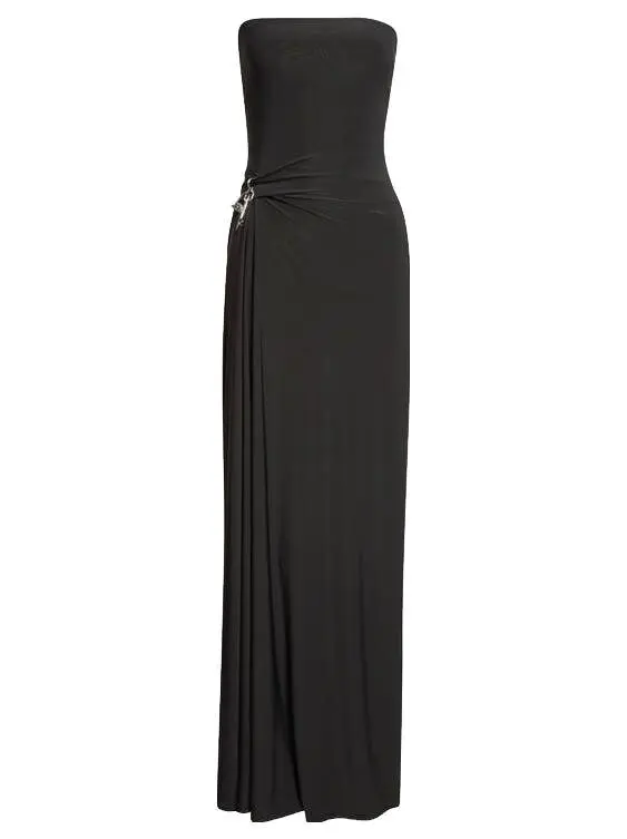 GRACE LING Strapless Maxi Dress With Sculptural Charms - Black