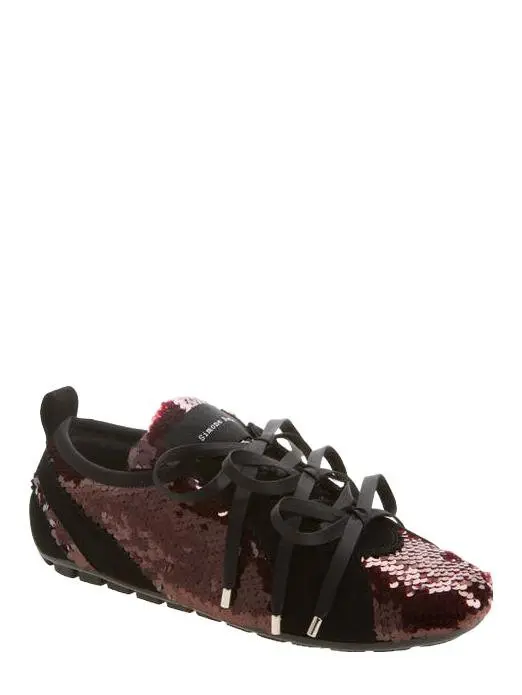 Simone Rocha Sequin Ballerina Grip Trainer Sneakers - Deep Red