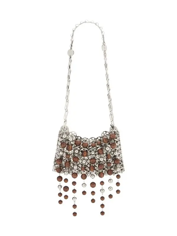 Rabanne 1969 Chain Mail Shoulder Bag - Wood/silver
