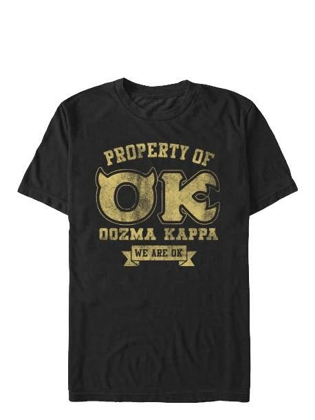 MONSTERS INC Distressed Property Of Oozma Kappa Short Sleeve Graphic T-shirt - Black