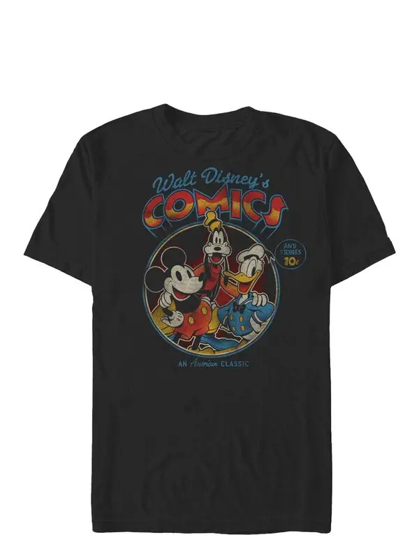 MICKEY & FRIENDS An American Classic Trio Short Sleeve Graphic T-shirt - Black