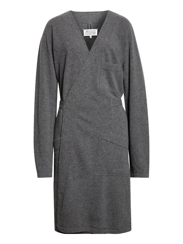 MAISON MARGIELA Virgin Wool Wrap Cardigan - Medium Grey
