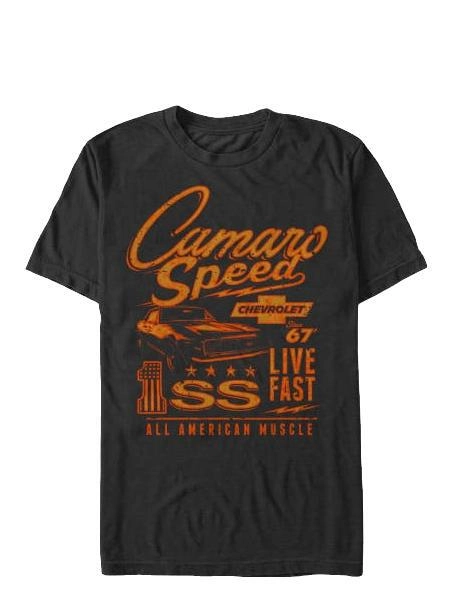 GENERAL MOTORS Camaro Live Fast Short Sleeve Graphic T-shirt - Black