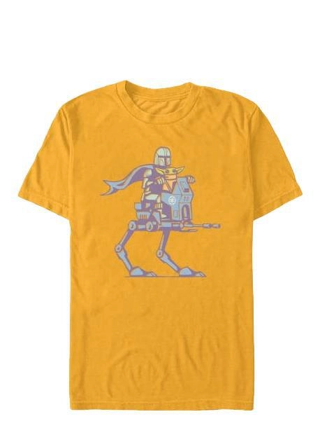 STAR WARS: THE MANDALORIAN AND GROGU Robot Mando And The Child Short Sleeve Graphic T-shirt - Gold