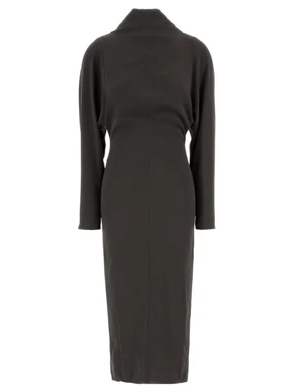 Giorgio Armani Dark Stretch Crepe Dress - Grey