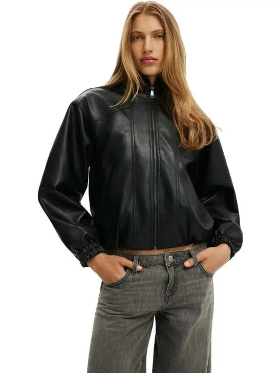 COTTON ON Ada Funnel Neck Bomber - Black