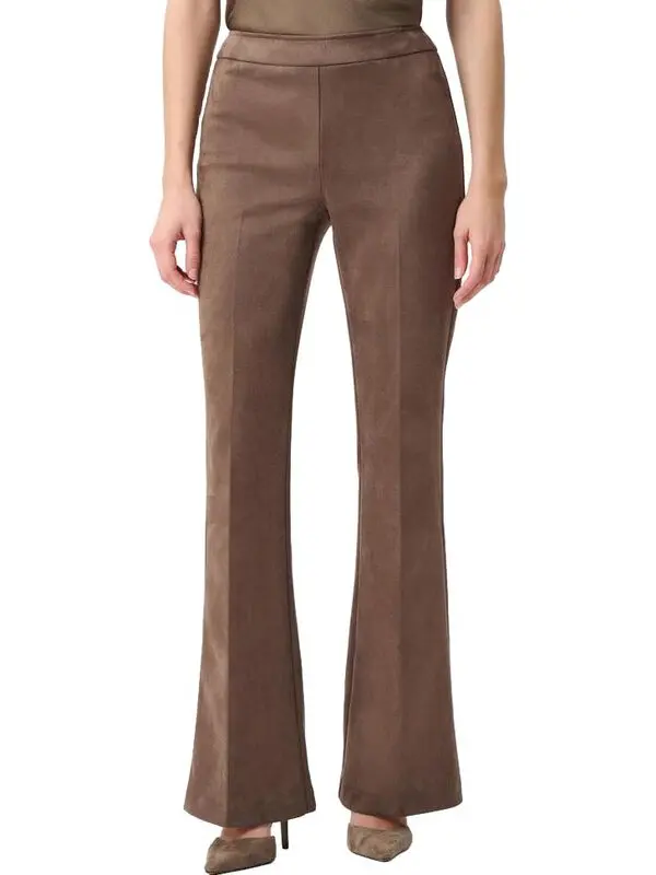 Joseph Ribkoff Scuba Suede Flared Pull-on Pants - Mink