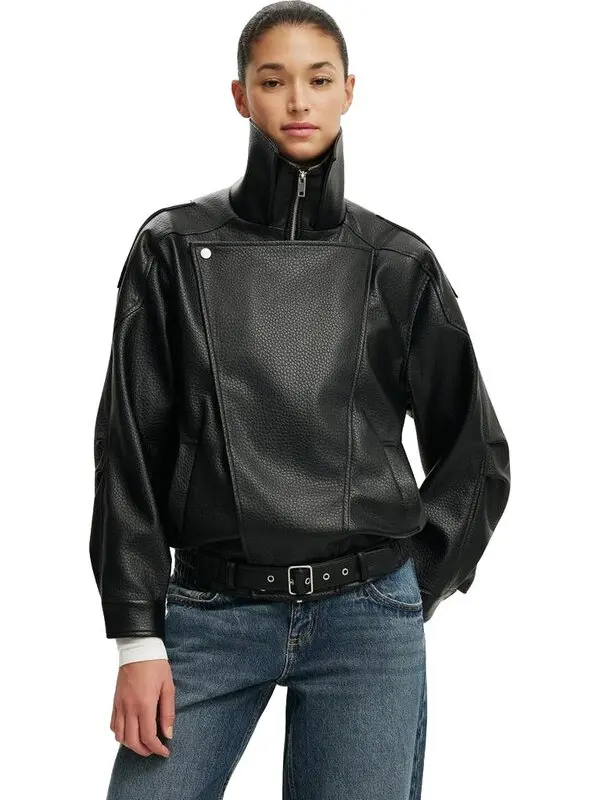 COTTON ON Cove Biker Jacket - Black