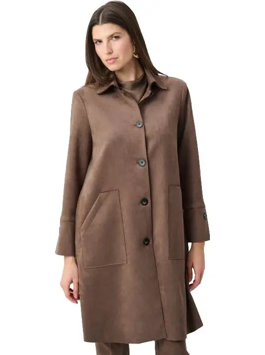 Joseph Ribkoff Suede Straight Coat - Mink