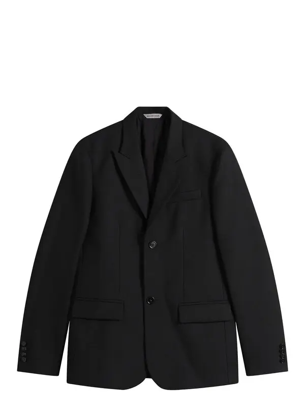 Balenciaga Wool Gabardine Blazer - Black