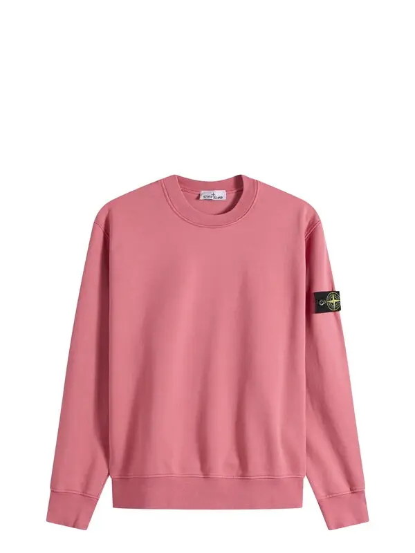 Stone Island Organic Cotton Fleece Crewneck Sweatshirt - Geranium