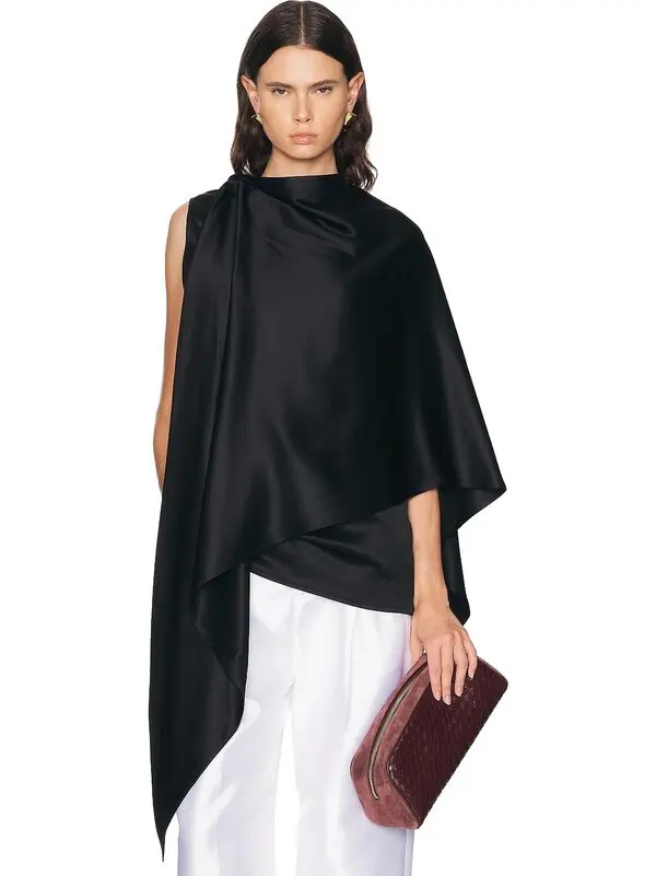 Bottega Veneta Fluid Sateen Top - Double Black