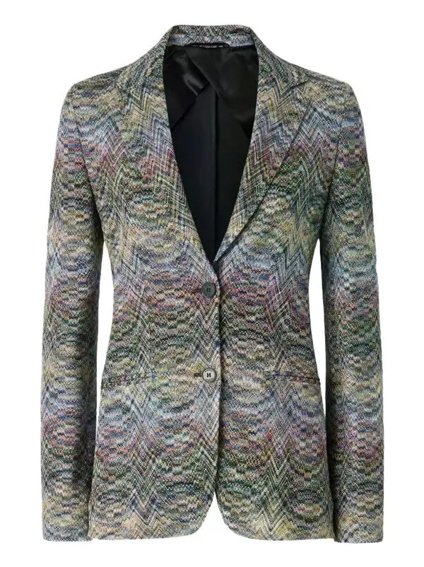 Missoni Zigzag-knit Blazer - Blue