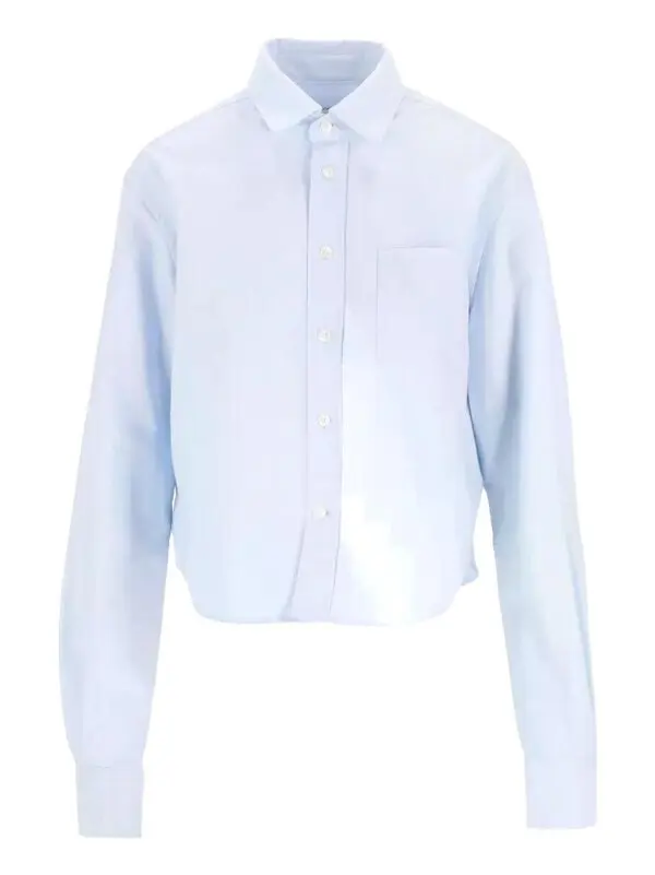 AMI Paris Cropped De Coeur Shirt - Blue