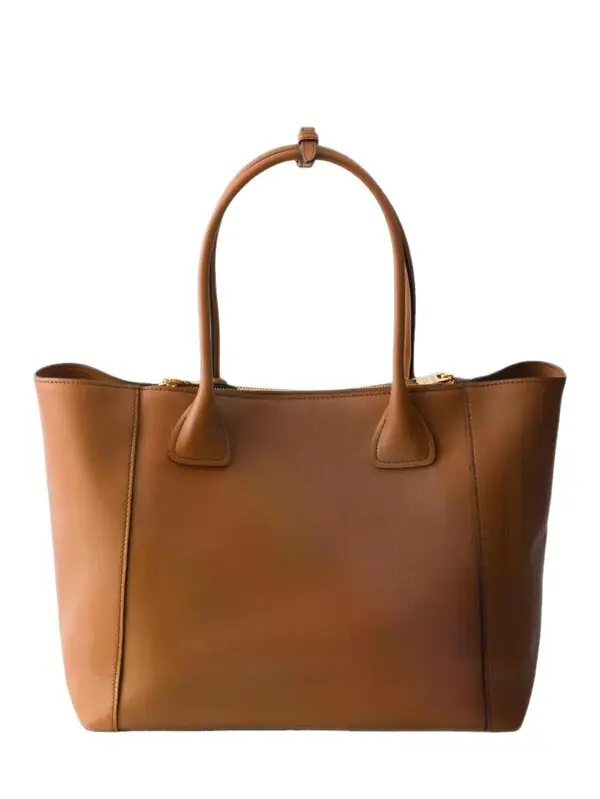 Prada Leather Tote Bag - Brown