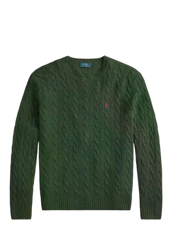 Polo Ralph Lauren Cable Knit Embroidered Pony Sweater - Green