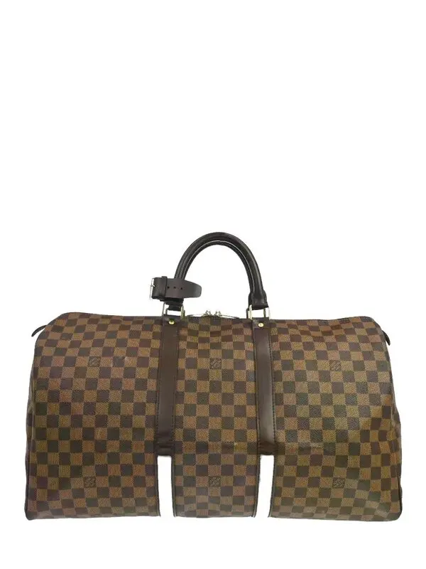 LOUIS VUITTON Damier Keepall Travel Tote Bag - Brown