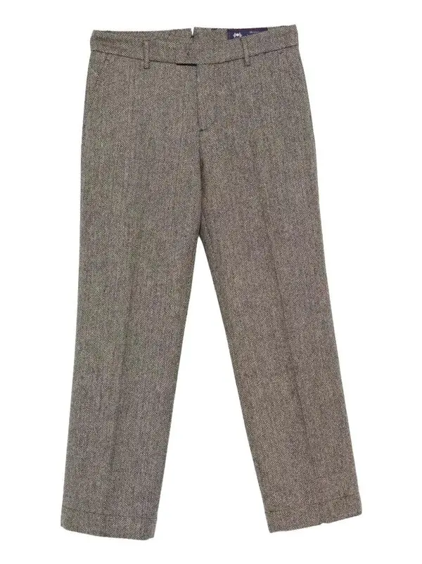 BERWICH Alice Herringbone Pattern Trousers - Neutrals