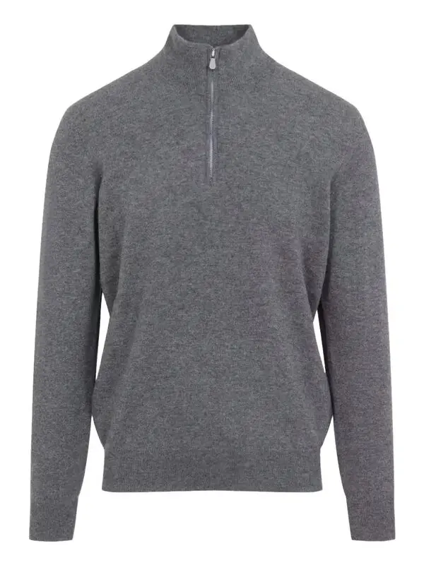 Brunello Cucinelli Half-zip Cashmere Sweater - Grey