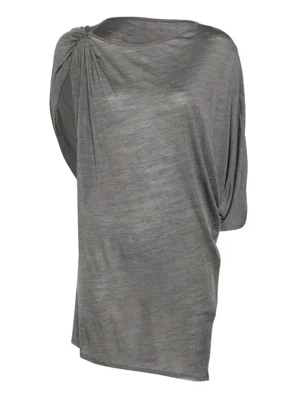LESS Asymmetric Draped T-shirt - Grey
