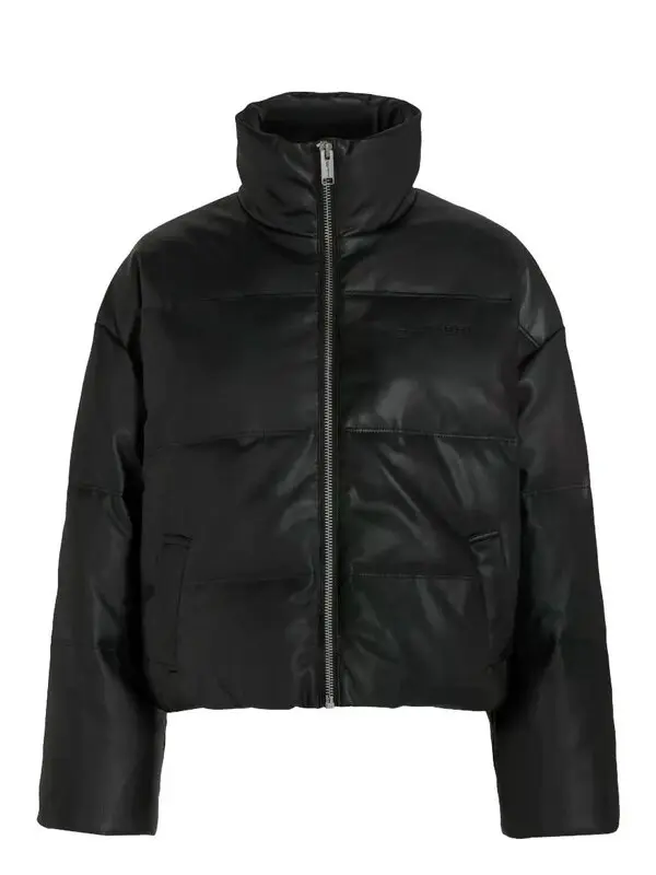 Karl Lagerfeld Faux-leather Puffer Jacket - Black