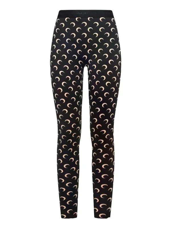 MARINE SERRE Moon-print Leggings - Black